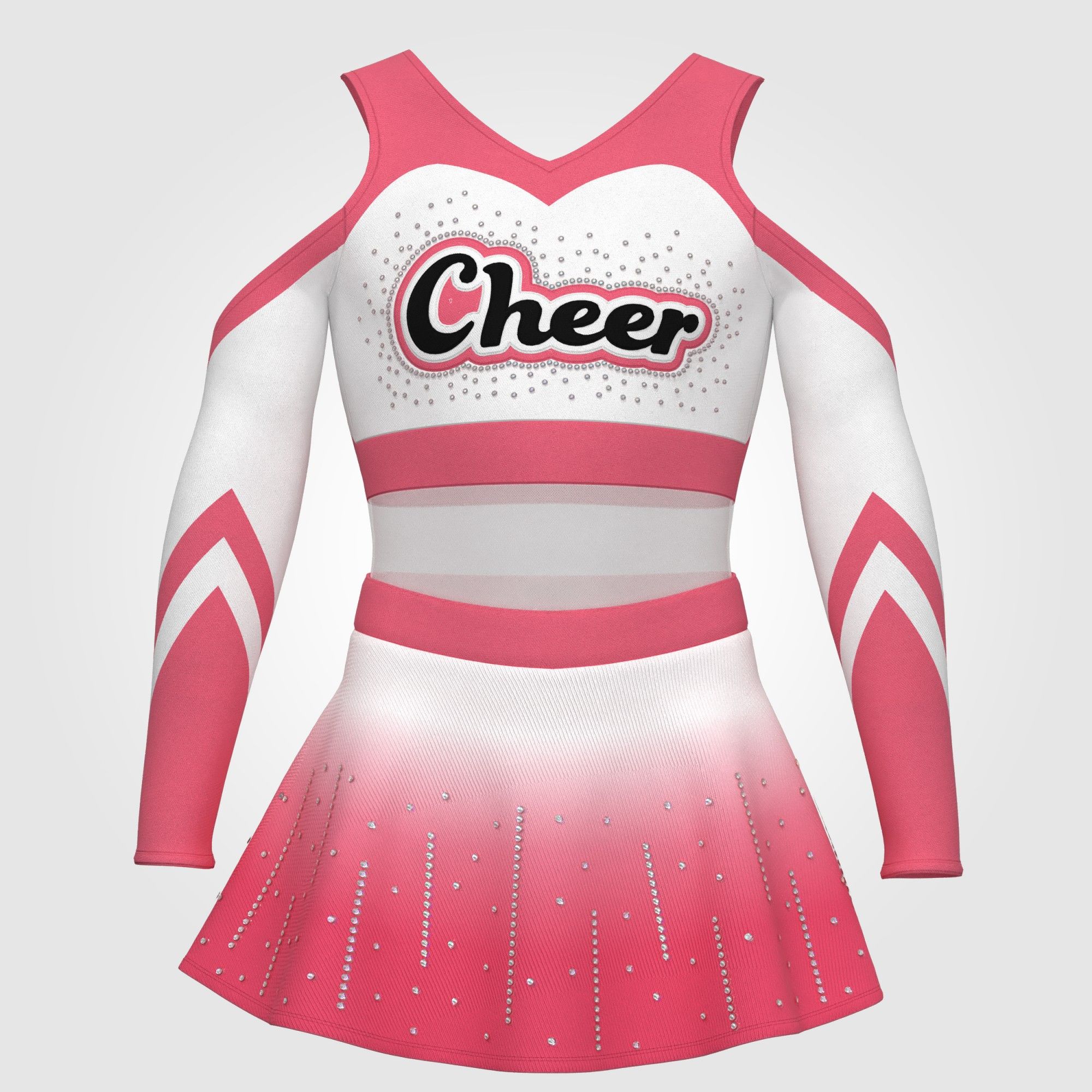 2 piece pink youth cheer outfit - CSTOWNCHEERtest